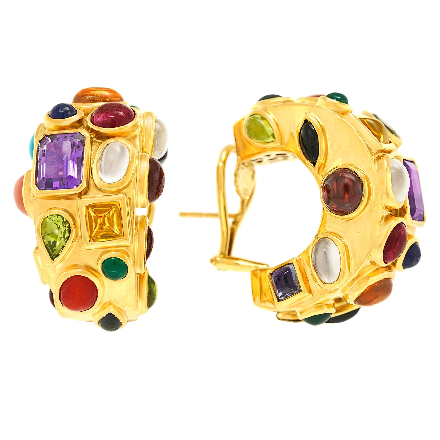 #26315 - Seaman Schepps Multi Stone Hoop Earrings