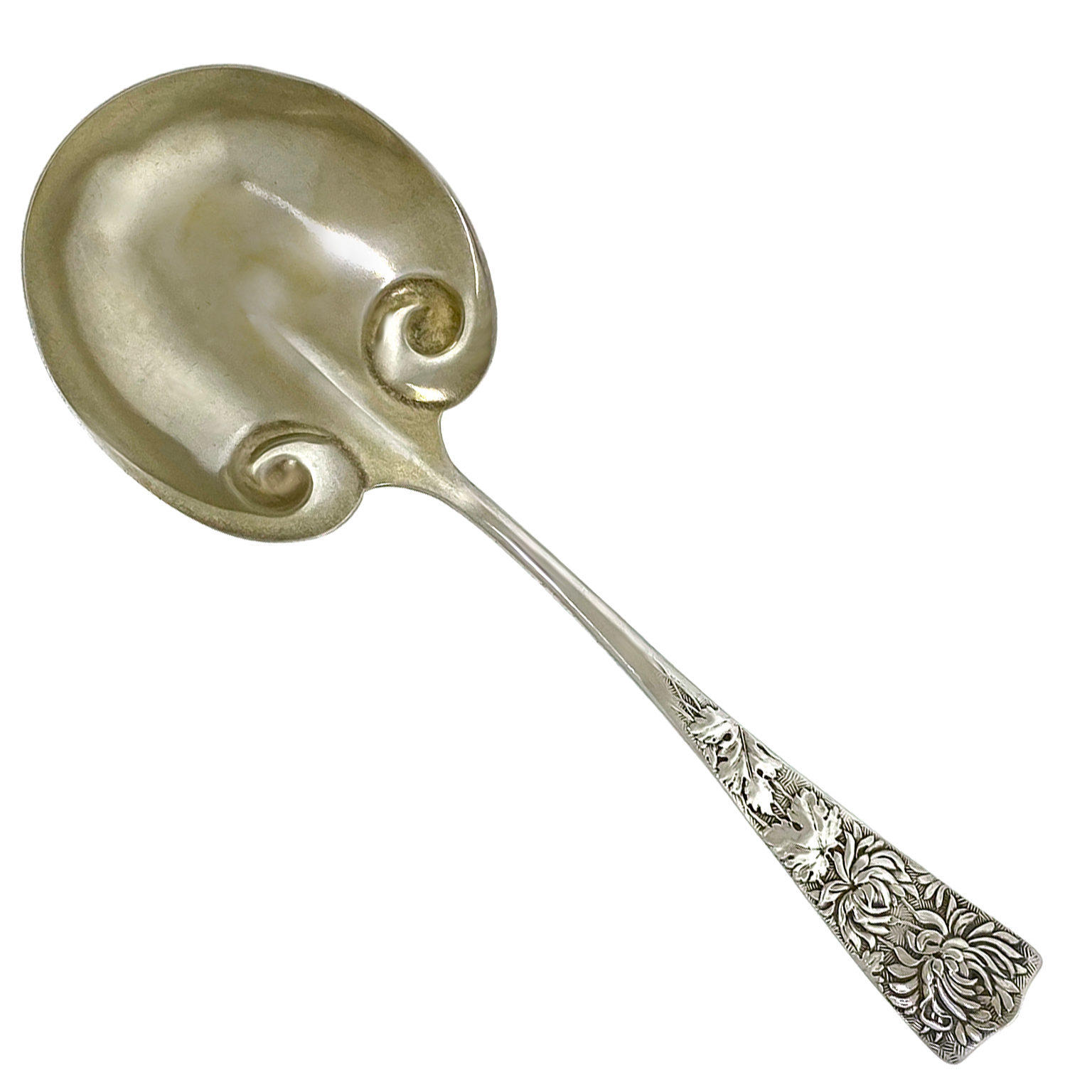 #00615 - Shiebler Sterling Chrysanthemum Berry Spoon