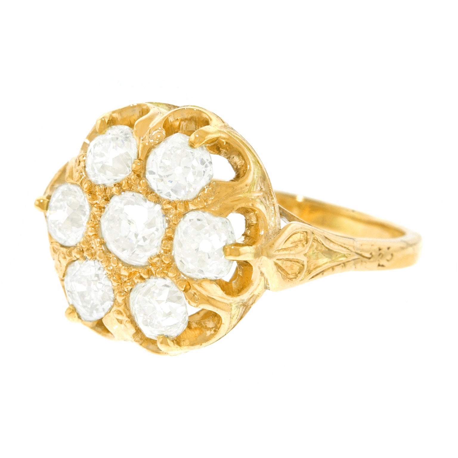 Antique Diamond Set Gold Candlelight Ring