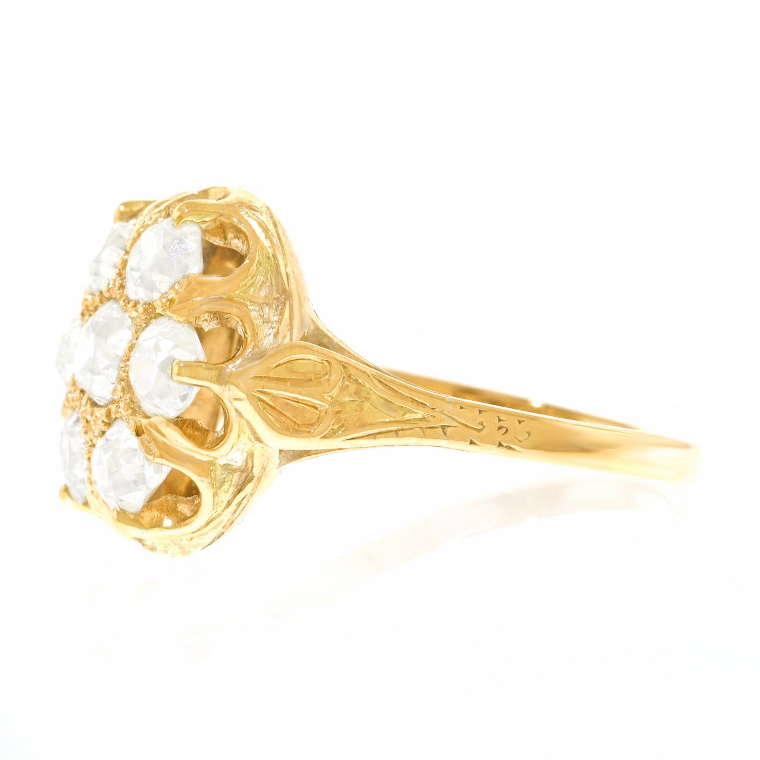 Antique Diamond Set Gold Candlelight Ring