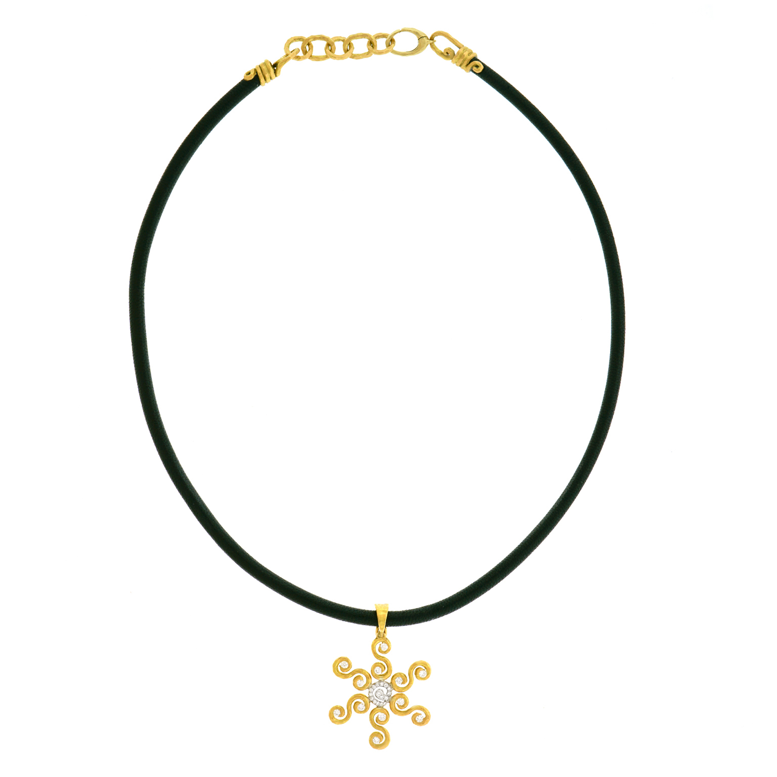 Pamela Froman Sunburst Motif Gold Necklace