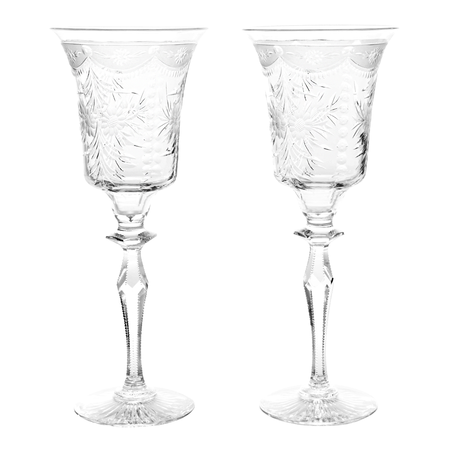 #22052 - 12 Pairpoint Very Tall Water Goblets, Wickham Pattern