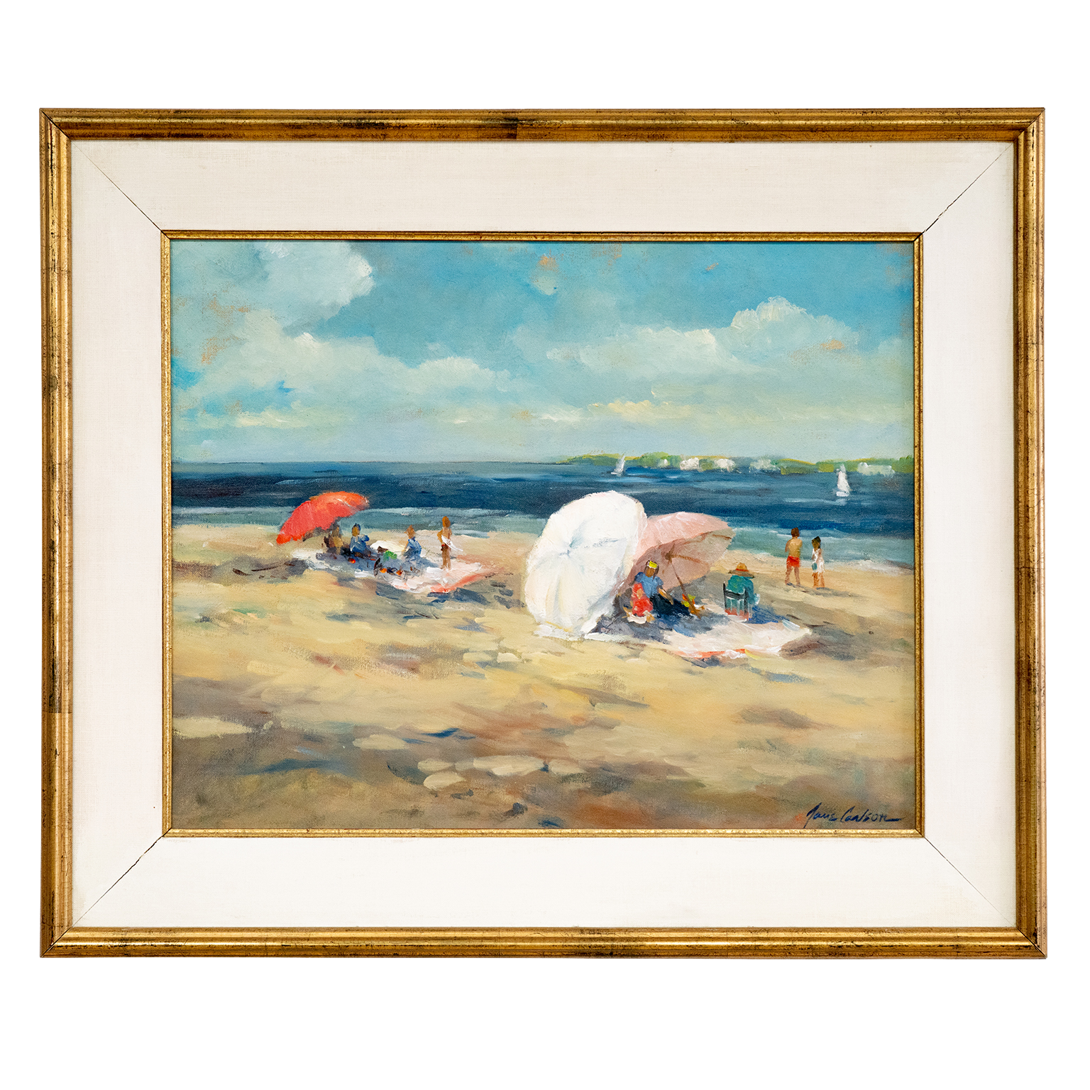 #22232 - Jane Carlson Figures on a Beach c1960s