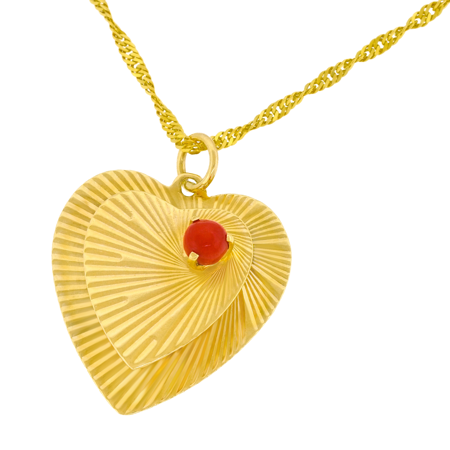 Fifties Double Heart Pendant