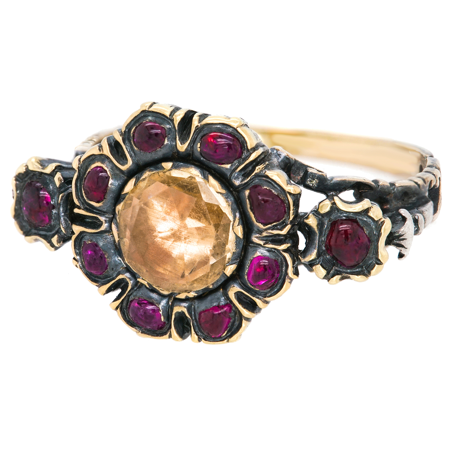 Antique Ruby and Topaz Ring Early 1800s