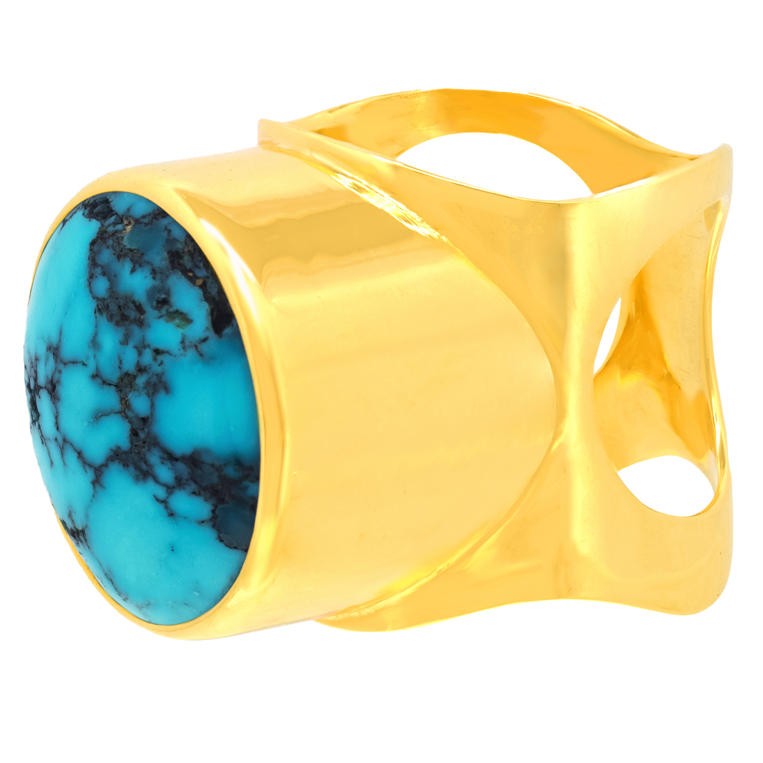 #24602 - Modernist Turquoise-set Gold Ring