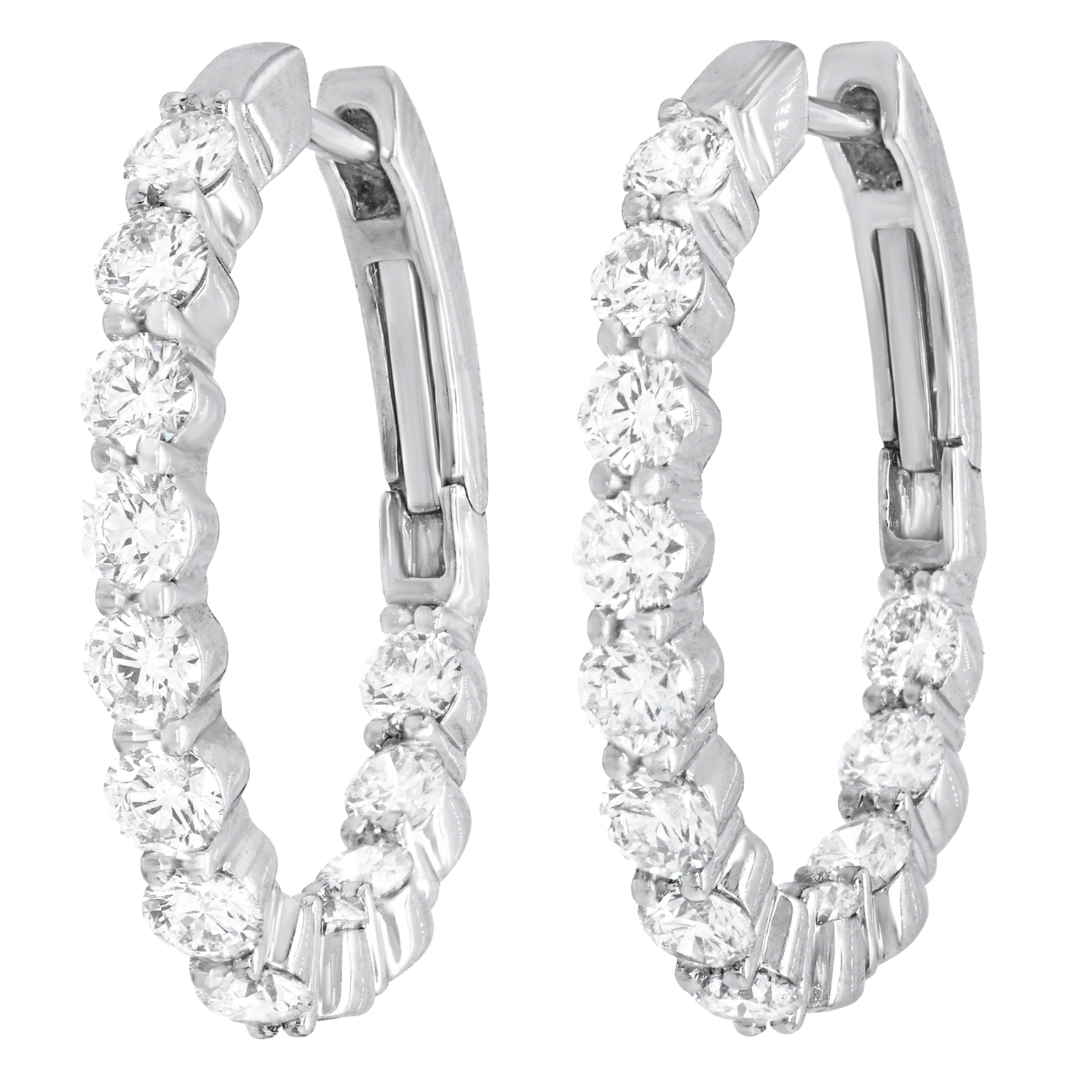 #24984 - Large Diamond Hoops in Platinum