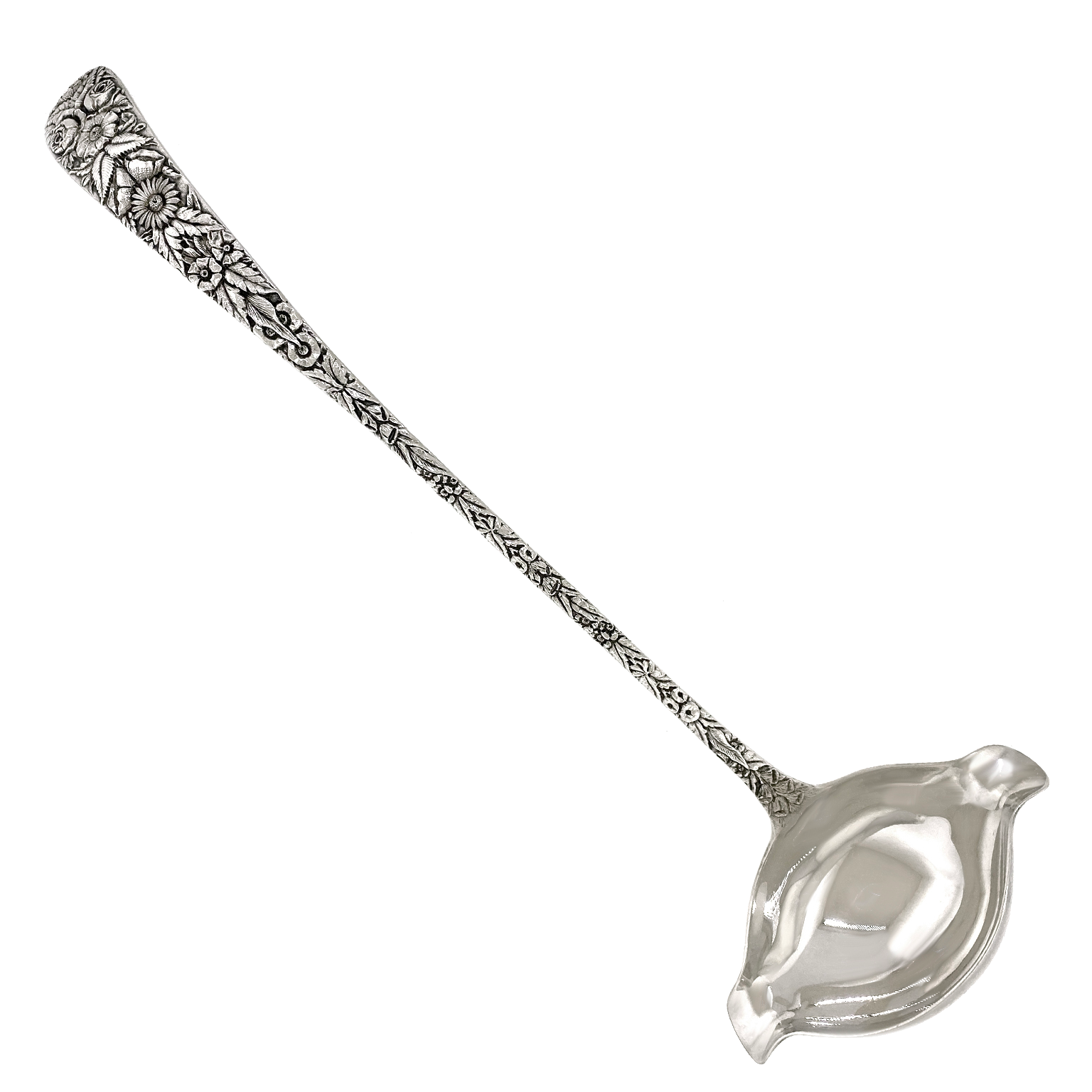 #25463 - Large Kirk & Sons Sterling Silver Repousse' Punch Ladle