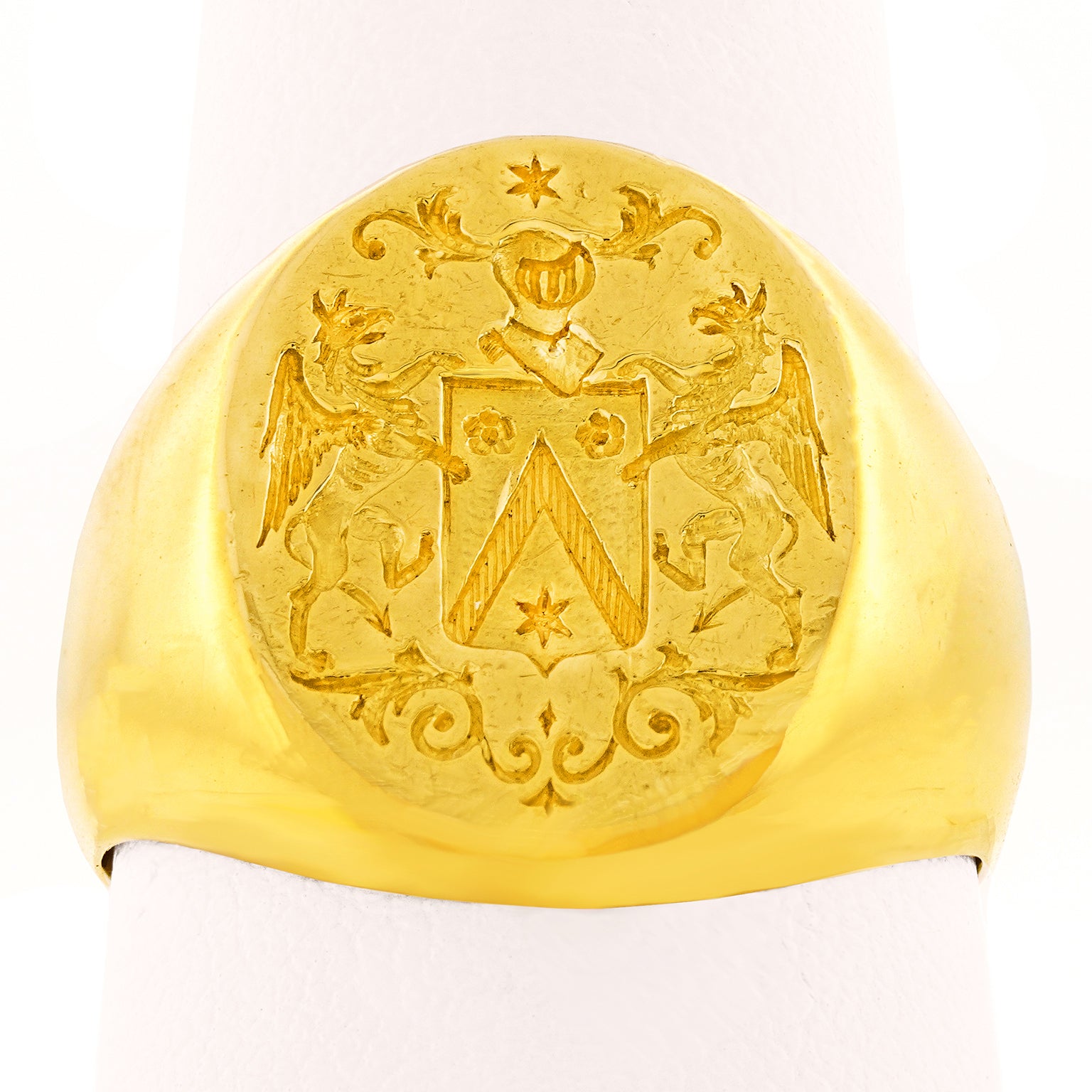 #25826- Art Deco French Gold Signet Ring