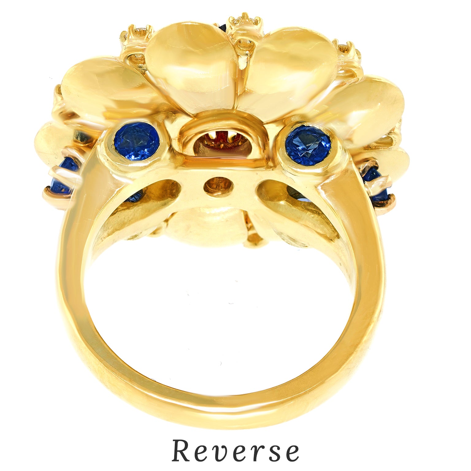 #25888 - Rud Murbach Sixties Mod Sapphire Diamond and Ruby Ring