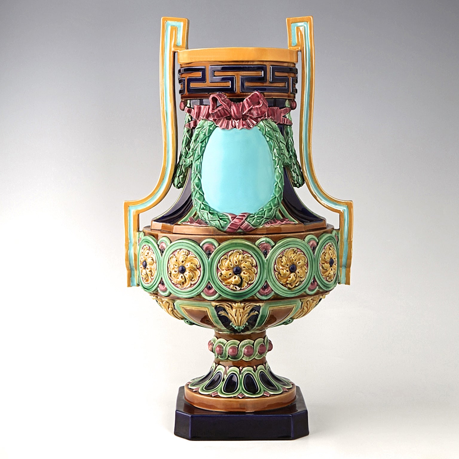 #4647 - Huge Minton Majolica Vase