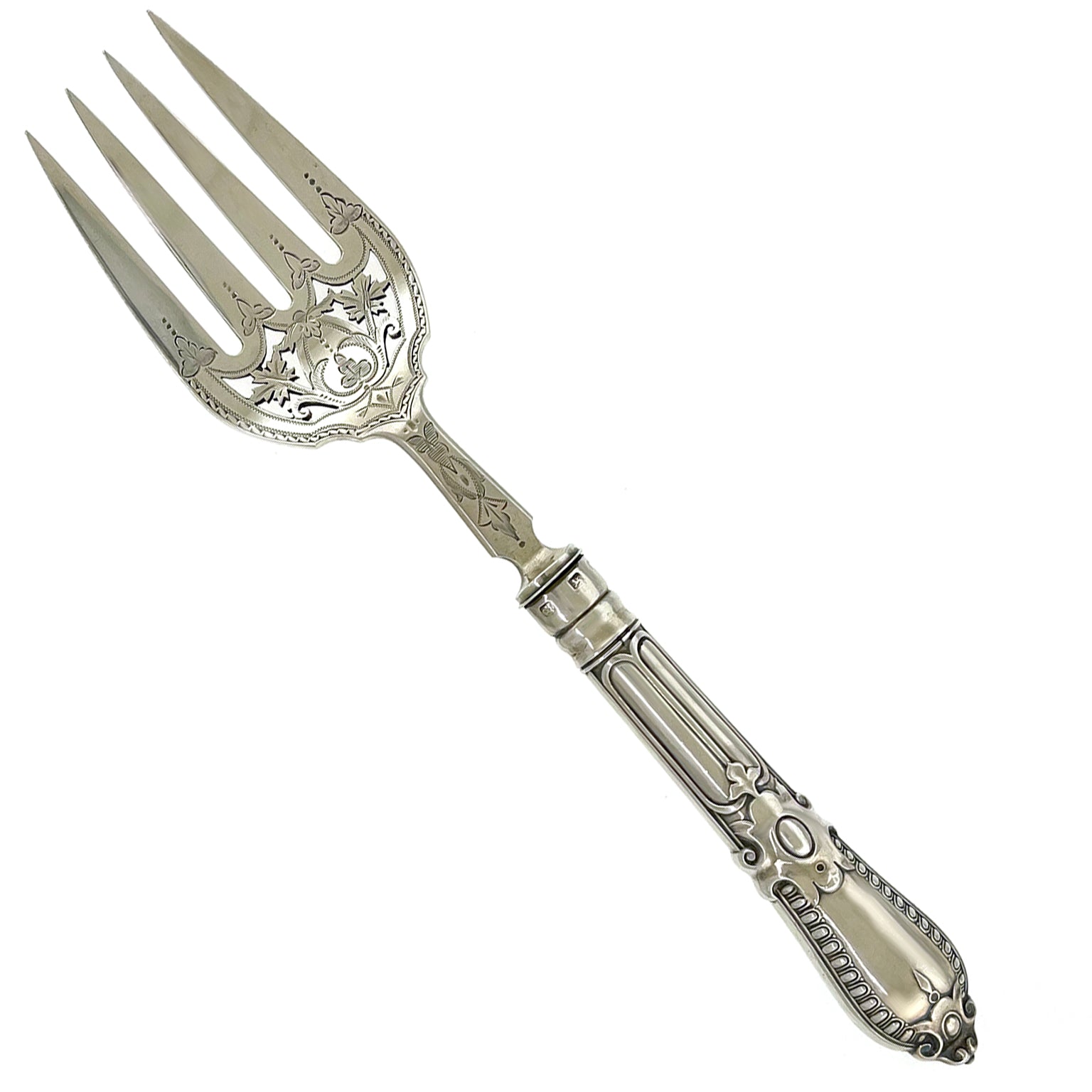 #8108 - English Sterling Fish Set Martin Hall & Co 1867 Sheffield