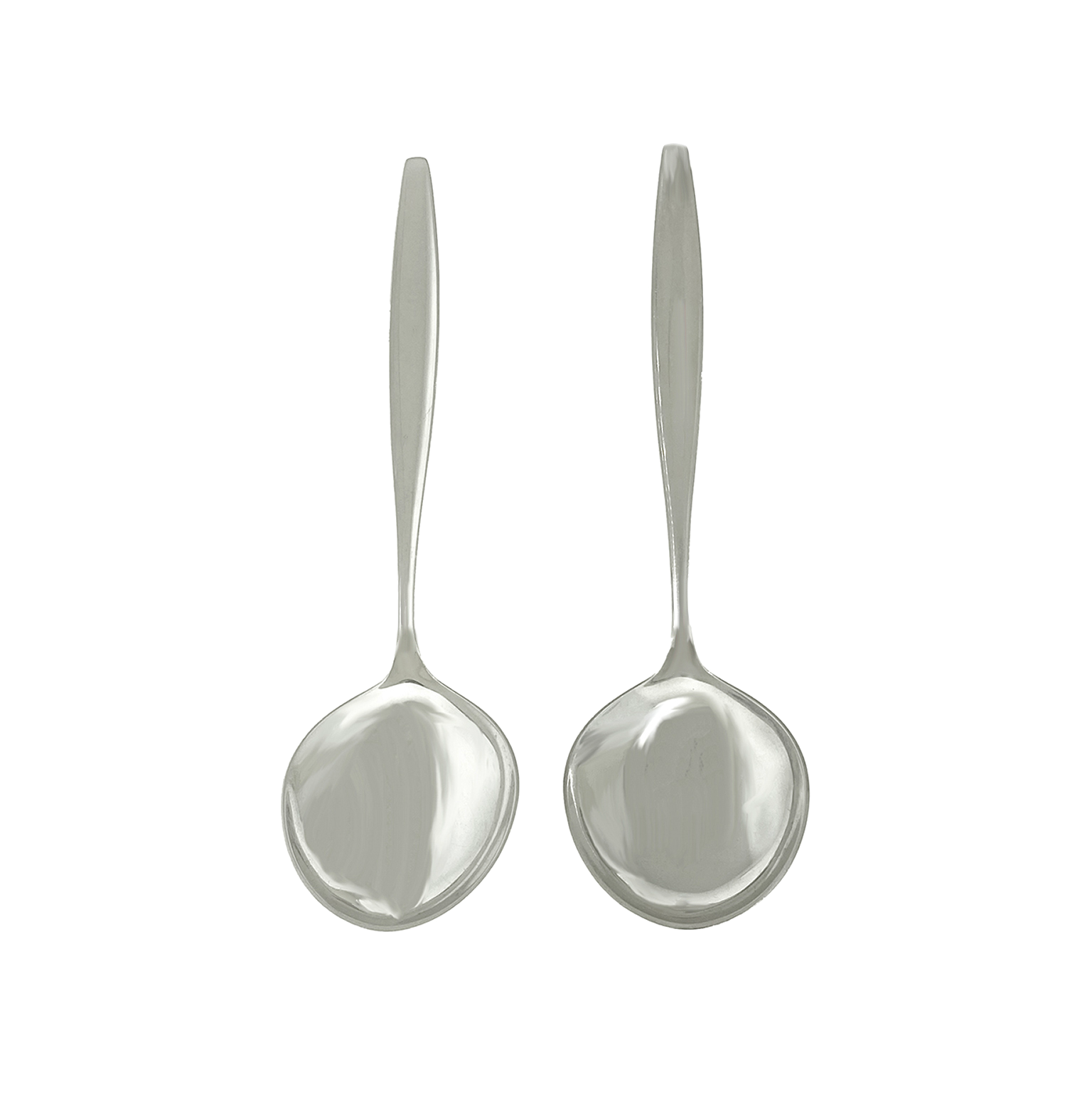 #25425 - Pair of Sterling “Cypress” Serving Spoons by Georg Jensen