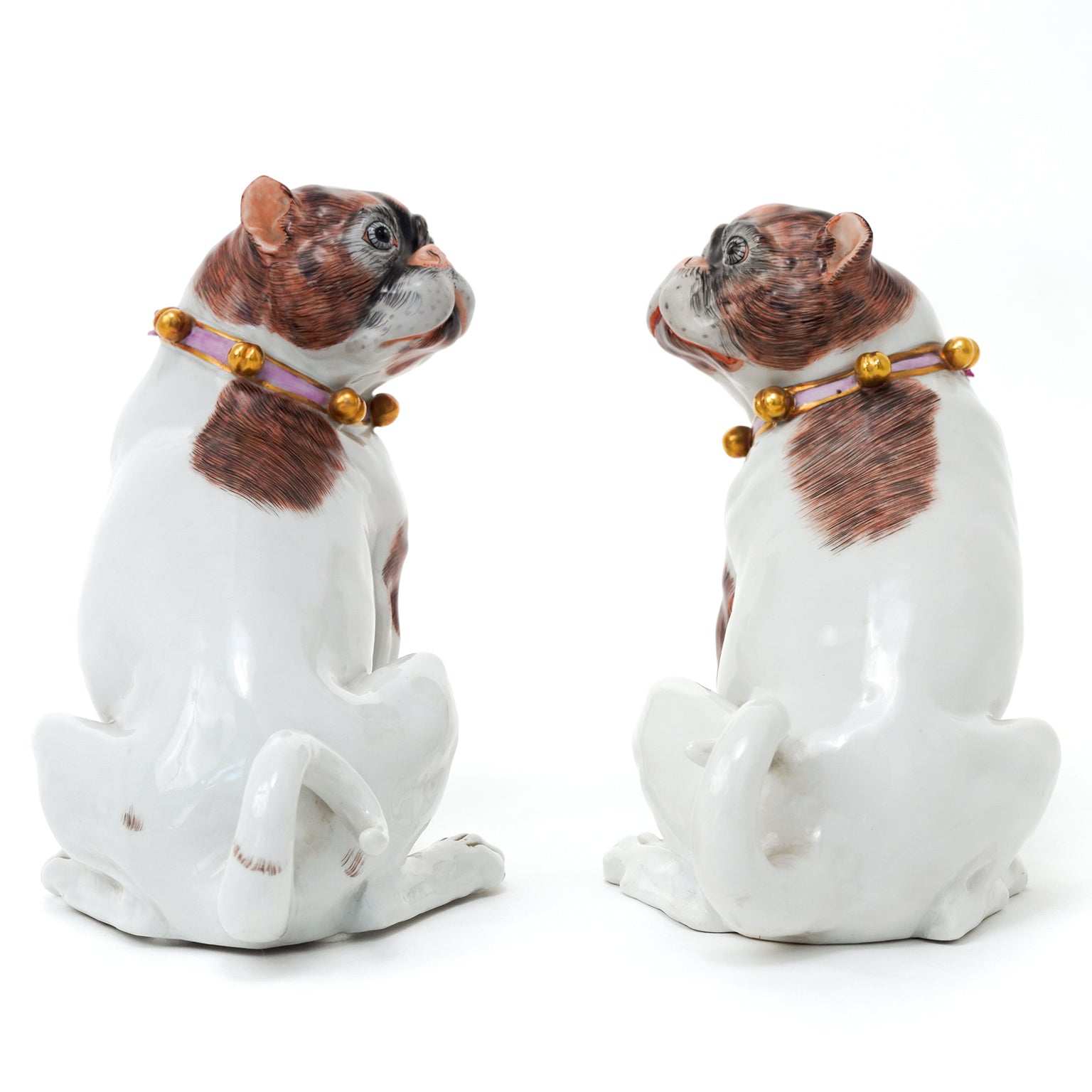 #24252 - Antique Dresden Porcelain Pugs
